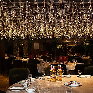 ZIMINGU Icicle Diwali Lights Outdoor, Christmas Hanging Window Curtains Dangling 13FT 96LEDs 8 Modes Weeping Willow Ceiling Fairy String Lights for Indoor Decorations, Warm White 4M