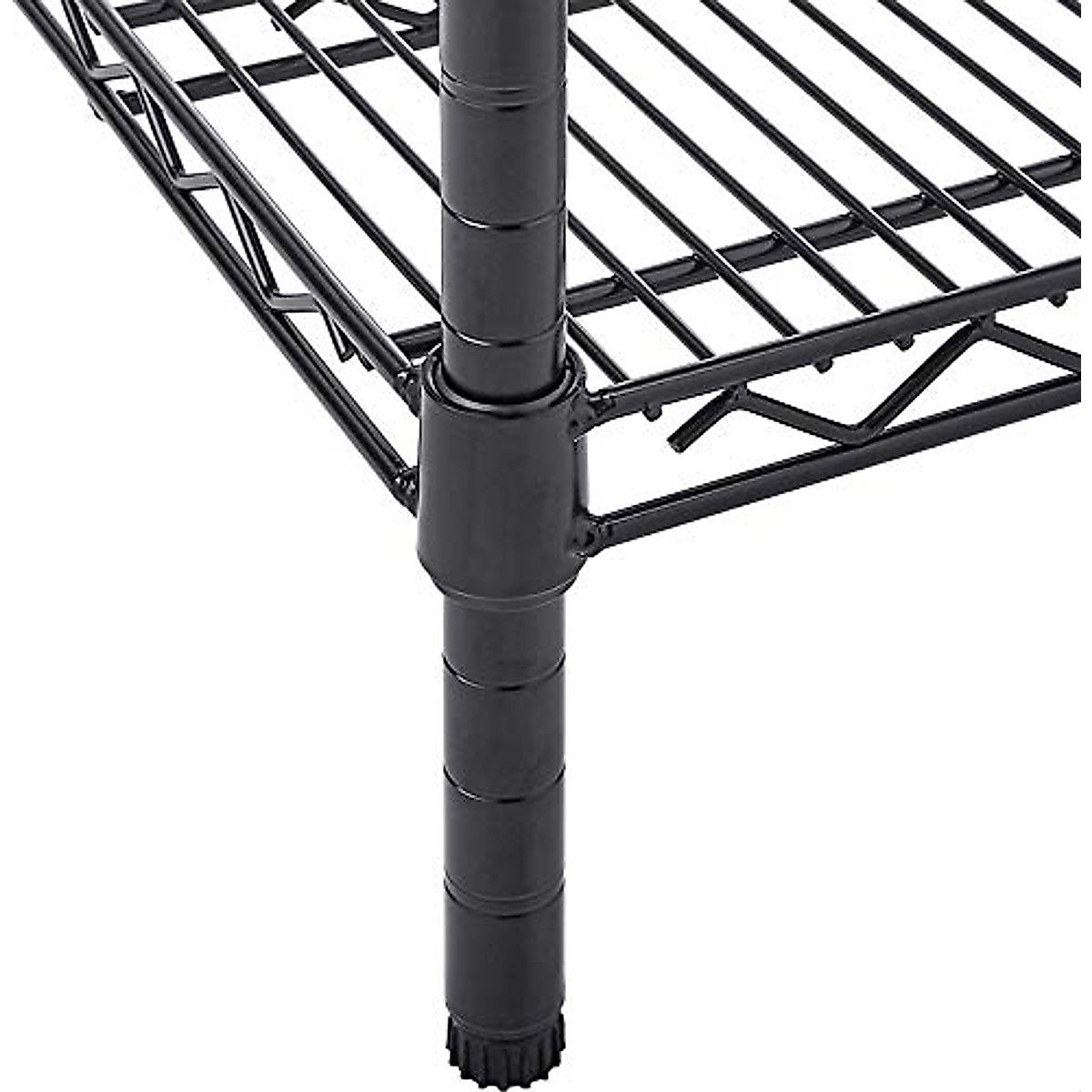 AmazonCommercial Heavy-Duty 5-Tier Steel Wire Shelving with Optional Wheels, NSF Certified, Black, 36" W x 18" D x 72" H (76'' H with wheels)