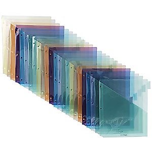 Amazon Basics Two Pocket Plastic Dividers, 8 Tab Set, Multicolor, Pack of 3 Sets