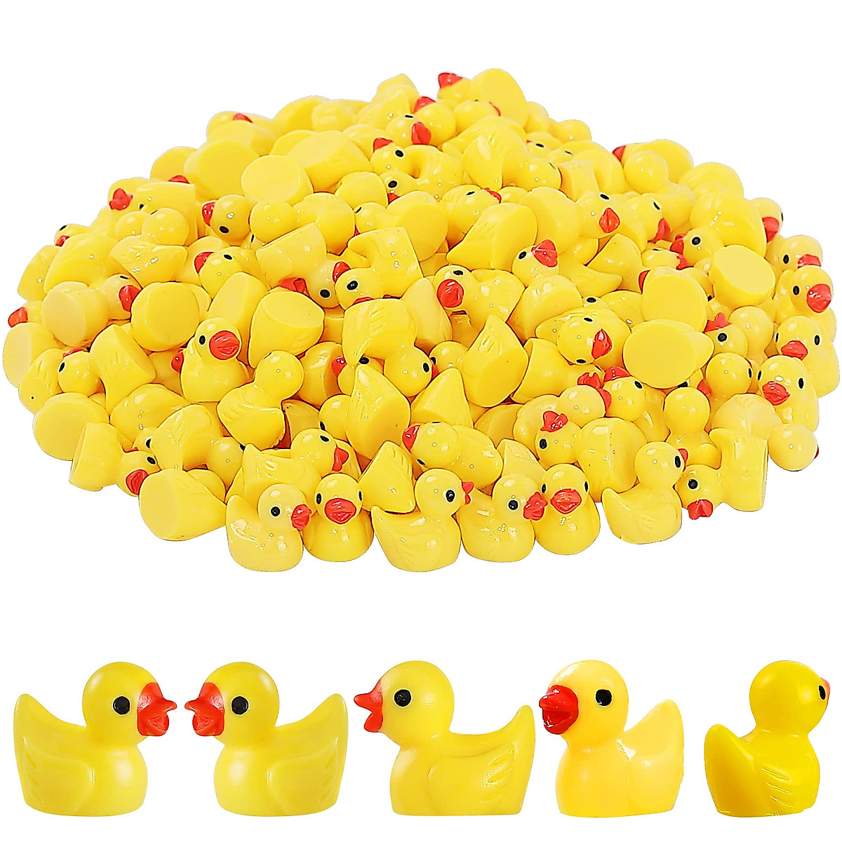 LOUHUA Mini Ducks 220 Pack Tiny Duck Figurines Bulk for Miniature Dollhouse Decor Accessories Garden Aquarium Potted Ornament Party Toys DIY Craft Office Classroom Activity to Hide