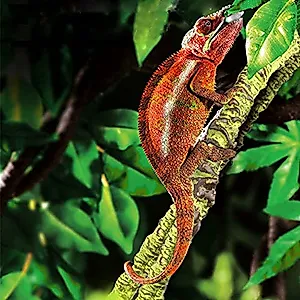 kathson 4 PCS Reptile Vines Plants Flexible Bendable Jungle Climbing Fake Vine Terrarium Plastic Plant Leaves Pet Tank Habitat Decor for Bearded Dragons Lizards Geckos Snakes Frogs