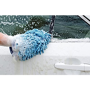 Suyncll 2.0GPM Electric Power Washer +Microfibre Car Wash Mitt, 1600W High Pressure Washer with Hose Reel, Graet for Home/Garden/Car Cleaning(Blue)