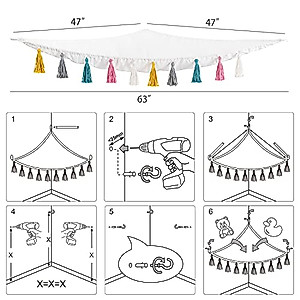 Mkono Macrame Stuffed Animal Hammock Boho Toy Storage Organizer with Lights Tassels and Stuffed Animal Toy Hammock Organizer with Colorful Tassels