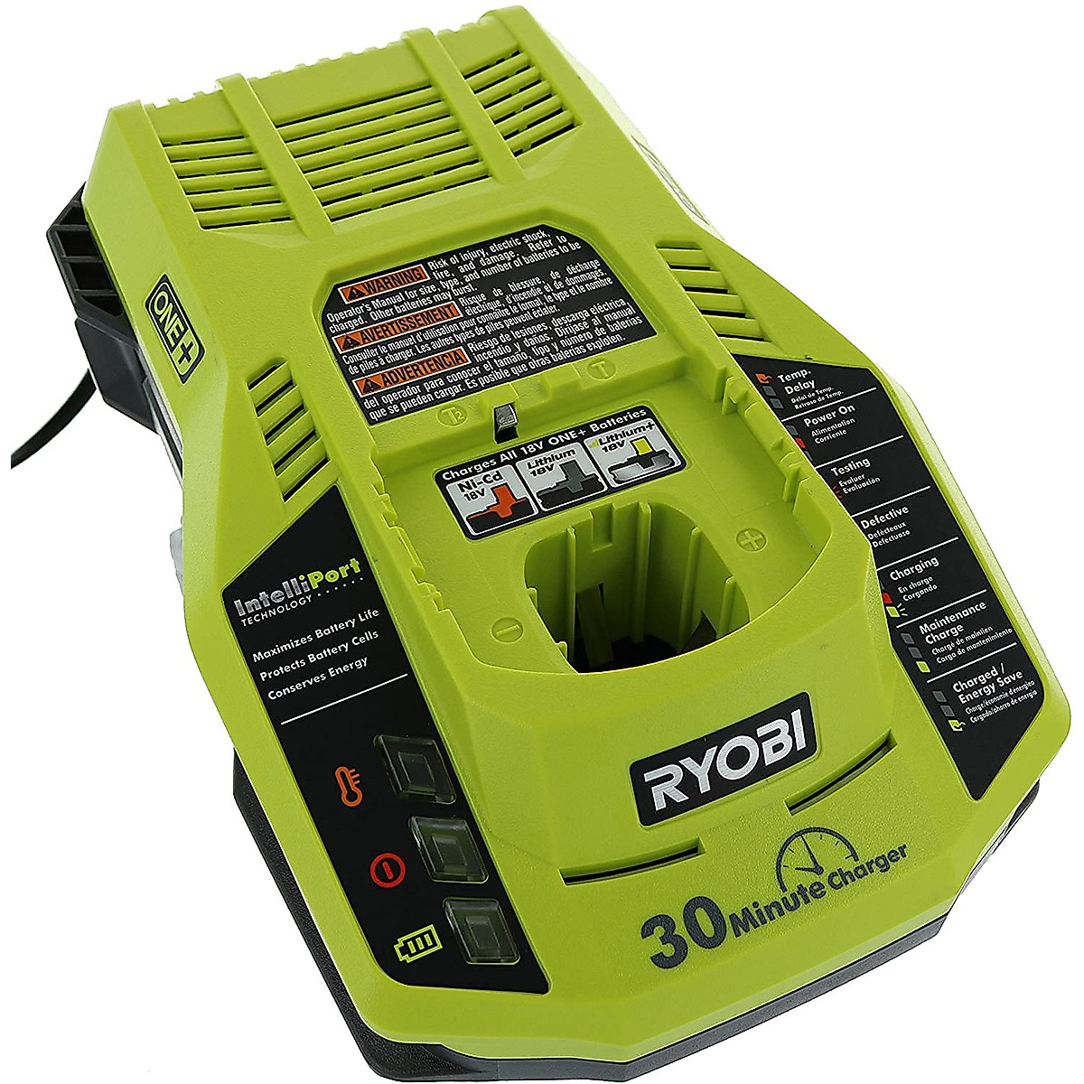 Ryobi P108 One+ 18V 4.0AH Lithium Ion Battery and P117 One+ Dual Chemistry Lithium Ion and NiCad Battery Charger (2 Piece Combo Set)