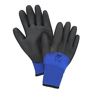 Honeywell North by Honeywell NF11HD/9L NorthFlex Cold Grip NF11HD Foam PVC 3/4 Coated Insulated Gloves, Nylon, Large, Black/Blue