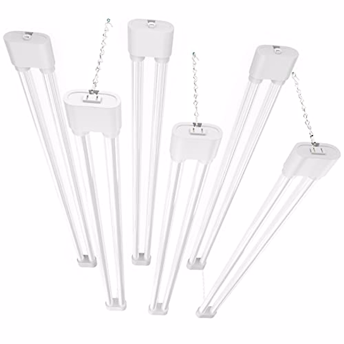 Ensenior 6 Pack Linkable Led Shop Light 4ft for Garage, 4400 High Lumens, 36W Equivalent 280W, 5000K Daylight, 48 Inch Utility Shop led Lights, Surface or Hanging Mount Fixtures, White, ETL Certified