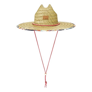 Roxy womens Tomboy Straw Sun Hat, Mood Indigo Trouble Double Exc, Medium-Large US