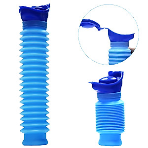 Flap Retractable Portable Blue Men's Urinal, 26fl oz (750ml) Men's Urine Bottle Without Side Leakage - Urinal for Hospital, Emergency and Travel