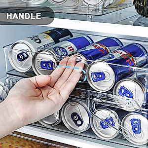 Auto Rolling Soda Can Organizer,2 Tire Pop Soda Can Dispenser with Lid for Refrigerator Kitchen Pantry,Cabinet Canned Food