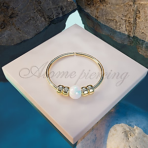 Opal nose ring - Thin 14k Gold Filled Tiny White Opal Nose piercing Hoop - 2 mm White Opal piercing Nose Hoop - 24 gauge very Thin Nose Hoop Tiny Piercings Nose Rings hoop - Delicate nose ring