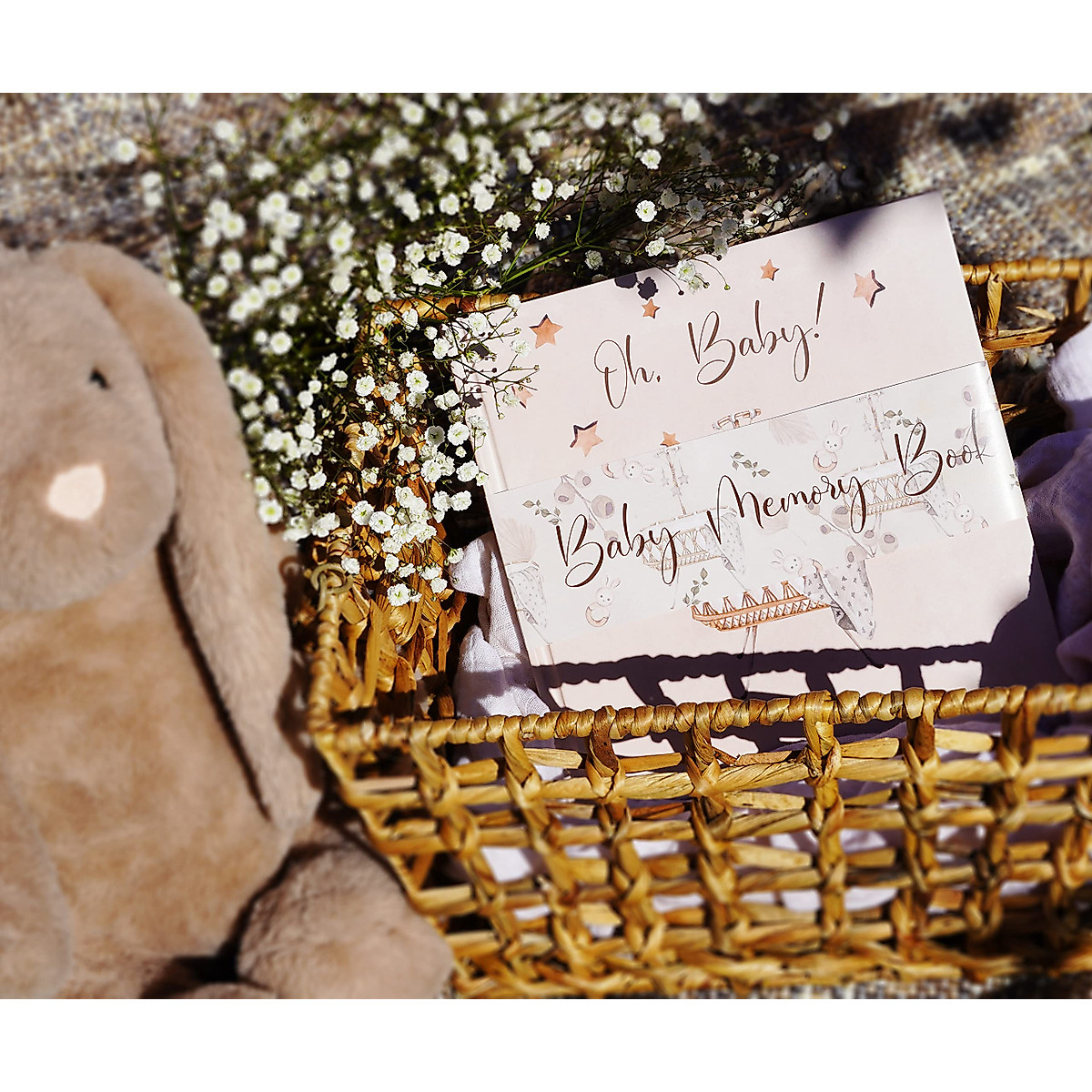 Chamich Baby Shop Chamich Oh Baby Memory Book, Boho Style Baby Photo Album, Gender Neutral Gift For Baby, Baby Photo Journal, Beige, 9 inches X 9 inches