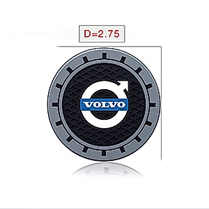 Car Cup Holder Coaster,Cup Holder Insert Coaster for Volvo XC60 S40 S60 S90 XC40 XC70 XC90 V40 V60 V90 S80 S80L,Anti Slip Car Cup Coaster for Volvo Car Interior Accessories,Black