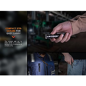 Fenix LD12R EDC Flashlight, 600 Lumen USB-C Rechargeable, AA Compatible, Main and Side Dual LEDs Work Light with Magnetic Clip and Lumentac AA Organizer