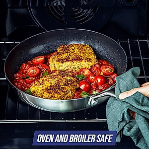 Blue Diamond Cookware Tri-Ply Stainless Steel Ceramic Nonstick, 9.5" and 11" Frying Pan Skillet Set, PFAS-Free, Multi Clad, Induction, Dishwasher Safe, Oven Safe, Silver