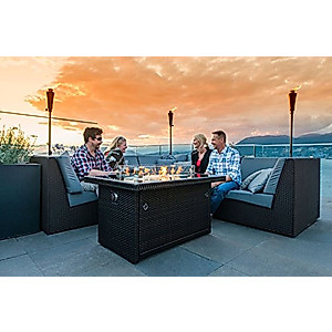 Outland Fire Table Tempered Glass Wind Guard Fence for Outland Series 401/403 Outdoor Propane Fire Pit Tables, Rectangular 29-Inch x 13-Inch x 4.5-Inch - Thick 5/16-Inch Safety Barrier Clear