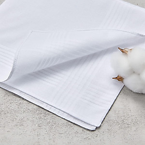 Ohuhu Handkerchiefs for Men, 13 Pack 100% Soft Cotton Hankerchief Cotton Machine Wash White Pocket Square for Suit - 16'' x 16'' Mens Handkerchiefs Hankies