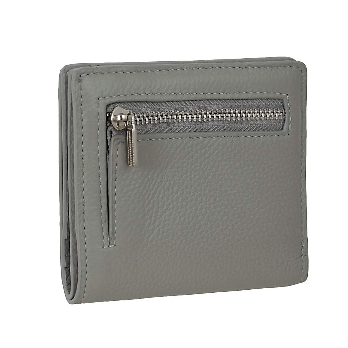 AGBIADD Women's Leather RFID Small Compact Bifold Pocket Wallet Ladies Mini Purse with id Window (Gray)