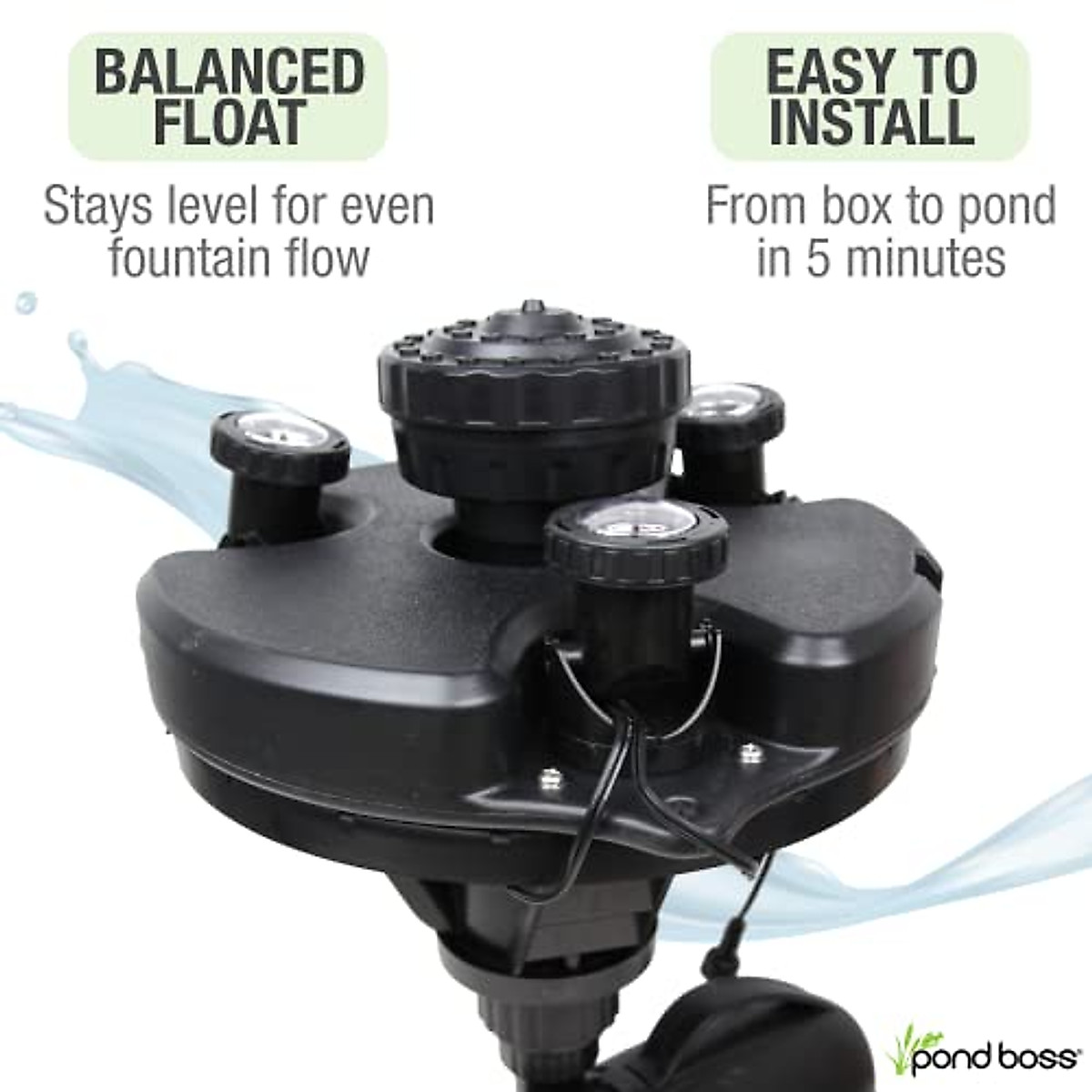 Pond Boss DFTN12003L Floating Fountain With Lights, 50 Foot Power Cord, 1/4 hp