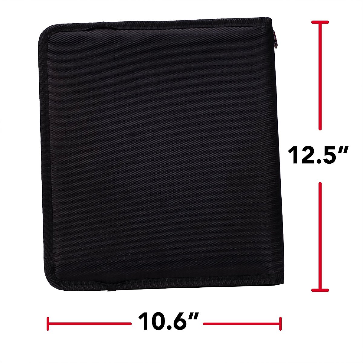Case-it Padfolio with 1" Removable O-Ring Binder, with 5-Color Tabbed Expanding File Folder, Mesh Pockets, Pen Loops, Secure Elastic Strap Closure, Slim-700-FN, Black