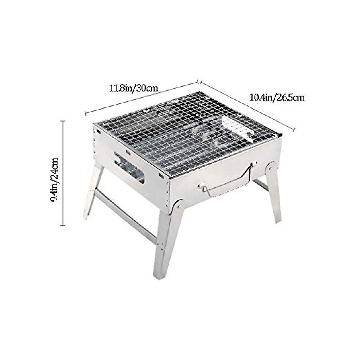 TWDYC Charcoal Grill Barbecue Portable BBQ Stainless Steel Folding BBQ Grill Camping Grill Tabletop Grill for Portable Camping Cooking Small Grill