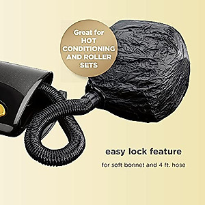 INFINITIPRO BY CONAIR GOLD Bonnet Hair Dryer, Soft Portable Bonnet Style Hair Dryer