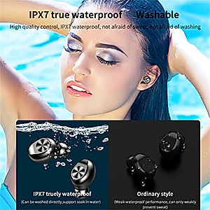 Wireless Earbug Bluetooth 5.0 Headphones, Hi-Fi Sound Quality Wireless Earphones with Wireless Charging Case Digital LED Intelligence Display, IPX7 Waterproof Sports Headset in-Ear with Mic