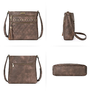 CLUCI Leather Backpack Purse for Women Fashion Crossbody Bags Purses for Women, Leather Messenger Tassel Bag