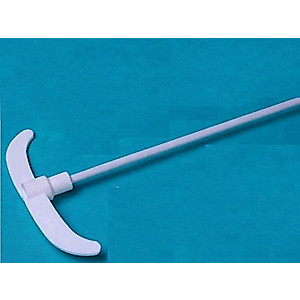 (450MM) / 17.7 Inches PTFE Coated Stainless Steel Electric Overhead Stirrer Mixer Shaft w/Foldable Paddle Blade Stirring Rod Lab Utensils Supplies (7mm Diameter)