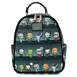 Loungefly Universal Monsters Chibi All Over Print Womens Double Strap Shoulder Bag Purse