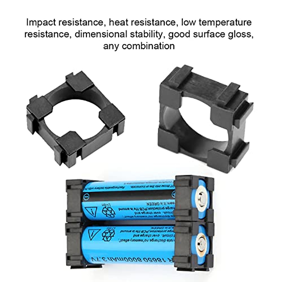 100Pcs Li-ion Battery Holder Stand Cylindrical Battery Pack Bracket Safety Anti Vibration Plastic Case Box