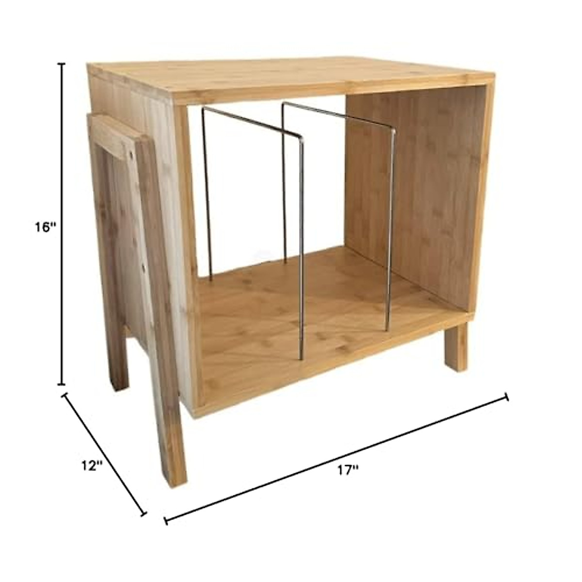 Turnable Stand with Record Storage - Stackable Bamboo Record Player Stand with Storage for 12" Vinyl Albums Turntable Cabinet Nightstand - Living Room Bedroom Sofa Couch Bed Side Night Stand