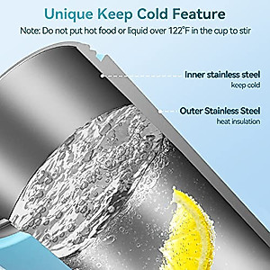 Wamife Portable Blender, Stainless Steel Personal Blender for Shakes and Smoothies, Rechargeable Smoothie Blender Keep Juice Fresh and Cold Mini Blender for Travel Sports