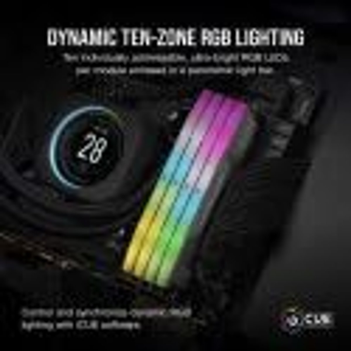 CORSAIR VENGEANCE RGB DDR5 64GB (4x16GB) DDR5 5600MHz CL36 AMD EXPO Intel XMP iCUE Compatible Computer Memory – Gray (CMH64GX5M4B5600Z36)