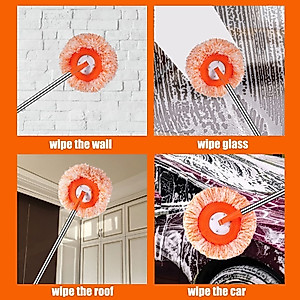 360° Rotatable Adjustable Wall Cleaning Mop for Cleaning Floor Kitchen Tile Walls Ceilings, Long Handle Commercial Dust Mop with 2 Microfiber Pad (Size : 68.9in)