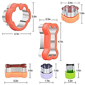 Magigift Dog Cookie Cutter Set - Dog Bone and Dog Paw Print Cookie Mold for Homemade Treats - Stainless Steel Cookie Cutter molds for Kids Suitable for Cakes and Cookies (Assorted Sizes)