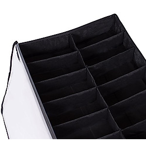 Internet's Best Under the Bed Shoe Storage Organizer - 12 Pair/Pockets - Zipper Closure Clear Cover - Grey