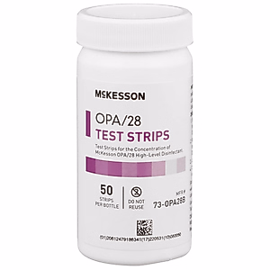 McKesson OPA/28 Test Strips for Concentration Indicator, Single Use, 50 Count, 1 Pack