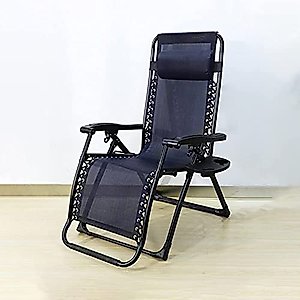 GEZICHTA Ze-ro Gravity Chair Replacement Fabric with 4pcs Rope,Folding Lounge Repair Cloth for Patio Lawn Yard Pool(Blue), free size