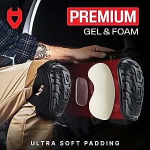 NoCry Professional Knee Pads for Work; Gardening & Construction Knee Pads for Men and Women with Thick Gel Cushion, Double Straps and Adjustable Clips; Industrial Heavy Duty Tactical Knee Pads