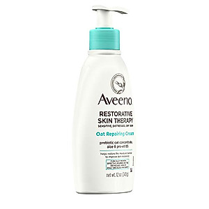 Aveeno Restorative Skin Therapy Moisturizing Oat Repairing Cream for Sensitive, Distressed, Dry Skin, with Prebiotic Oat & Aloe, Formulated without Parabens, Fragrance & Steroids, 12 oz
