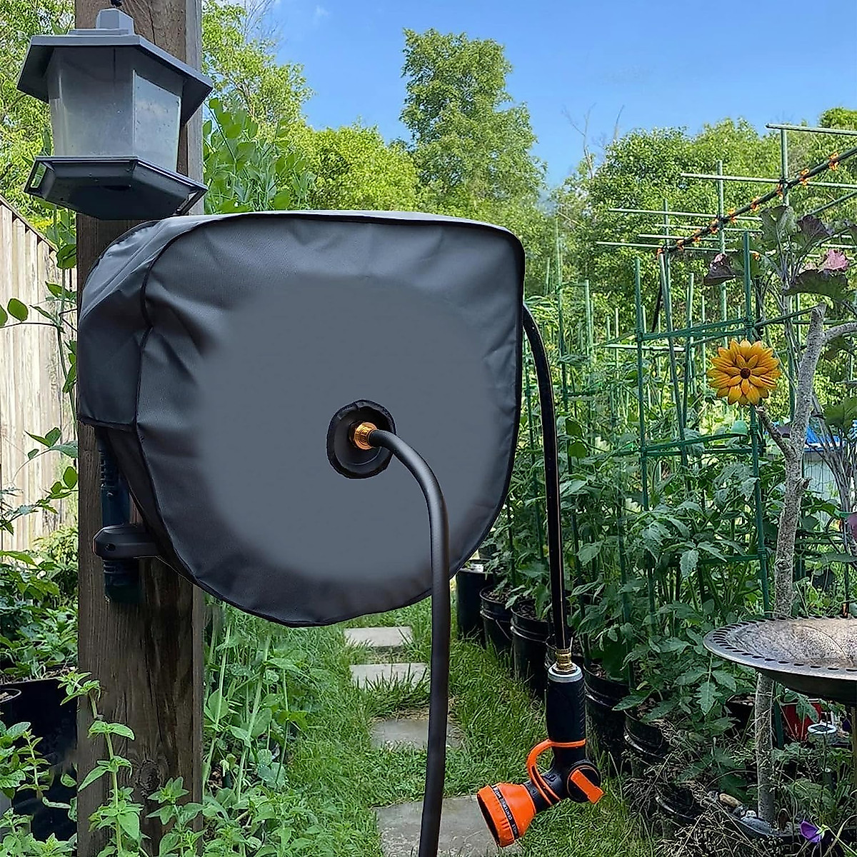 Giraffe Tools AW50 Retractable Garden Hose Reel Cover UV Resistant, Waterproof and Anti-Fading Cover for Water Hose Reel