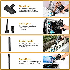 WADEO Handheld Vacuum Cordless, Car Vacuum Cordless Rechargeable 9000Pa, Hand Held Vacuum, Mini Vacuum with Blower, Portable Car Vacuum with LED Light, Wireless Vacuum Cleaner for Home Pet & Office