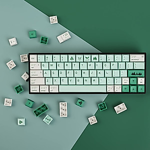 XDA PBT Key Cap, 139keys Dye Sublimation Forest Green Custome Key Cap Set for Cherry/Gatron MX switches 60 Percent/68/61 Gaming Mechanical Keyboard (Forest Green)
