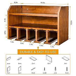 XCSOURCE Power Tool Organizer Storage, Drill Holder Wall Mount Drill Charging Station, Garage Tool Wall Cabinet Storage, Wood Cordless Drill Tool Organizer for Workshop Workbench (Easy Assembly)