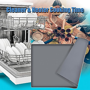 Dishwasher Drain Pan Mat, Portable Dishwasher Silicone Mat with Raised Edge, Small Dishwashers Drip Pan Dishwashers Tray for Leaks, Non-Slip Waterproof Protector Pad, 23.6''x23.6''