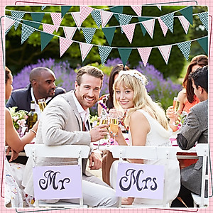 VitalCozy Camp Bachelorette Decorations 32 Ft Camp Bride Triangle Banner Camp Gingham Decoration Plaid Garland Bunting Pre Strung for Bridal Shower Bridesmaid Party Bachelorette Favor Supplies