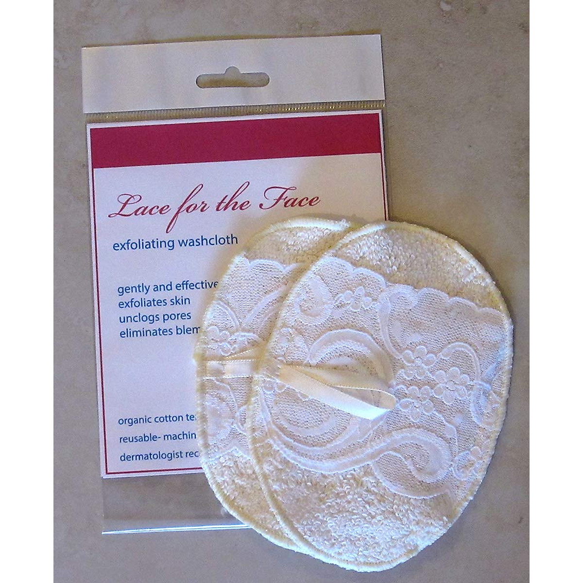 Lace For The Face | Microdermabrasion Cloth for Face | Skin Exfoliating Pore Opening Face & Body Scrub Cloth | 2 cloths per package