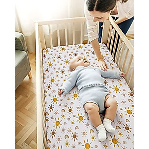 Babebay 2 Pack Crib Sheets and 2 Pack Changing Pad Cover Bundle