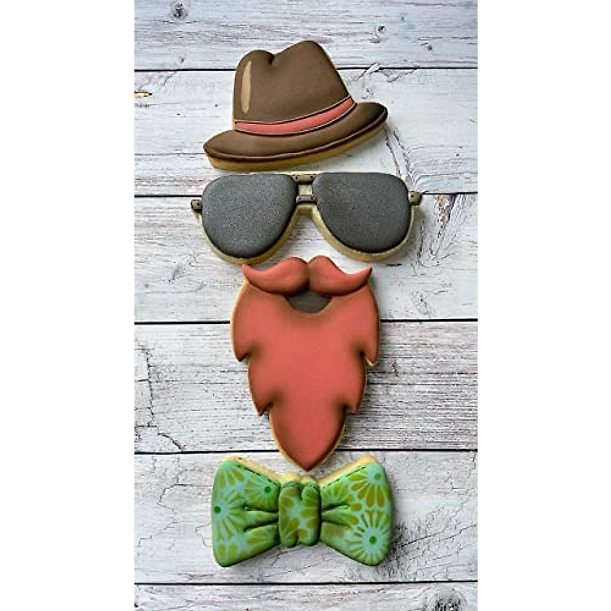 KENIAO Cool Dad Cookie Cutter Set Father's Day, 4 Pcs, Stainless Steel