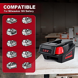 for Milwaukee M18 Battery Adapter Convert for Milwaukee V18 48-11-1830 48-11-2200 48-11-223 USB Converter Power Tool